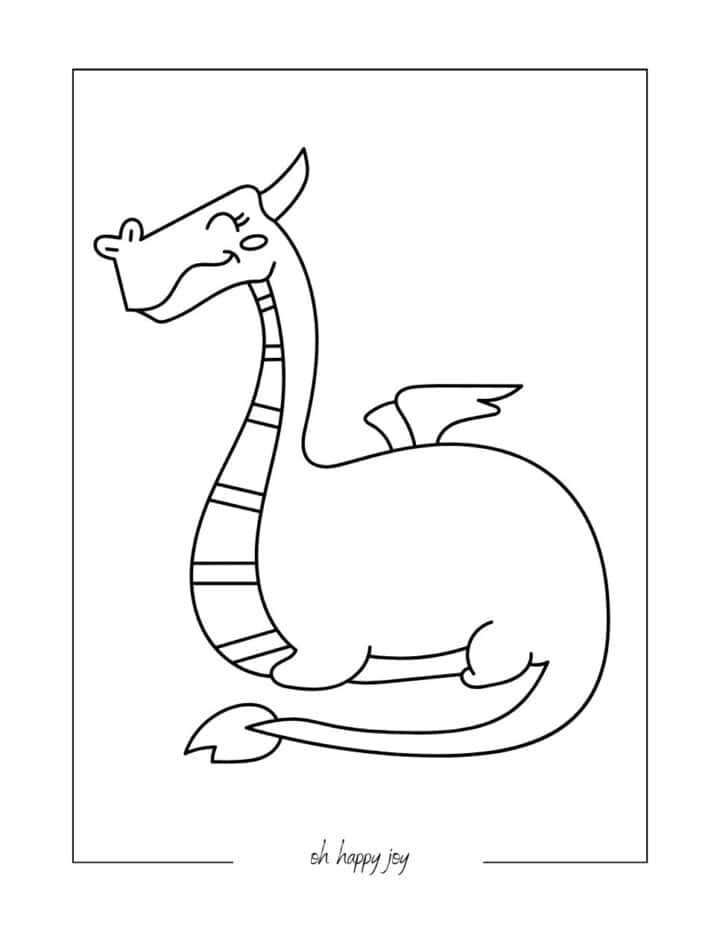 Kawaii Cute Dragon Coloring Pages - Oh Happy Joy!
