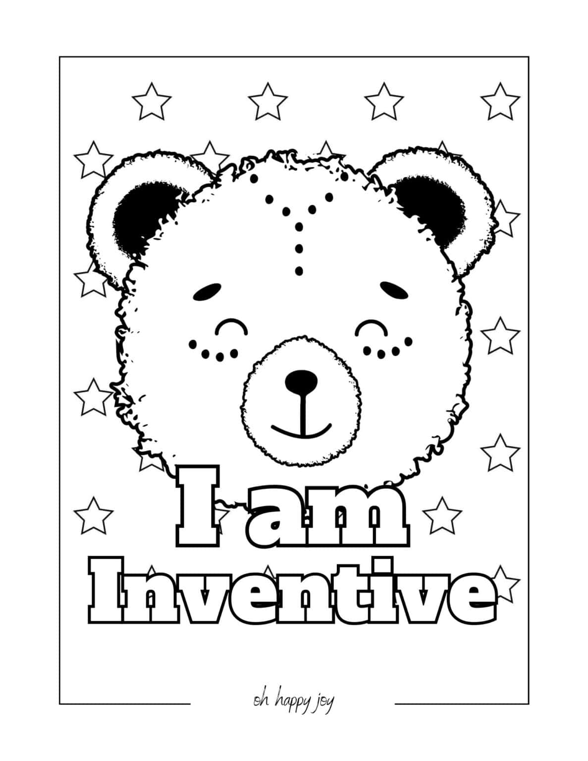 Positive Affirmation Coloring Pages - Oh Happy Joy!